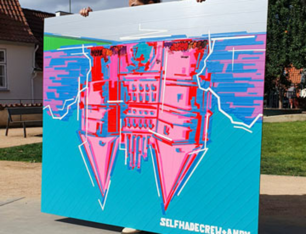 German Embassy Tape Art Mural in Kyiv | by SELFMADECREW